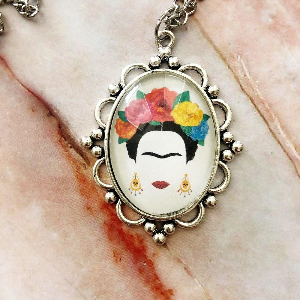 Frida Kahlo Art Necklace Mexican Feminist Jewelry - Gem